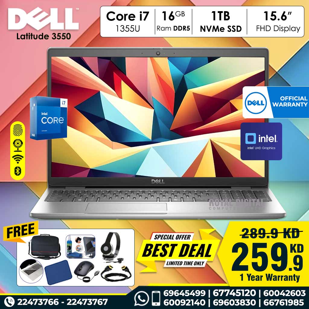 Dell Latitude 3550 13th Generation Core i7-1355U 16GB Ram 1TB NVMe SSD ...